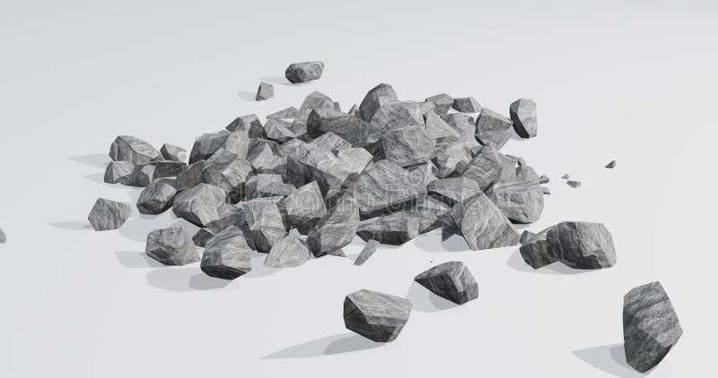 3d Render of a Pile of Falling Rocks Stock Footage - Video of ...