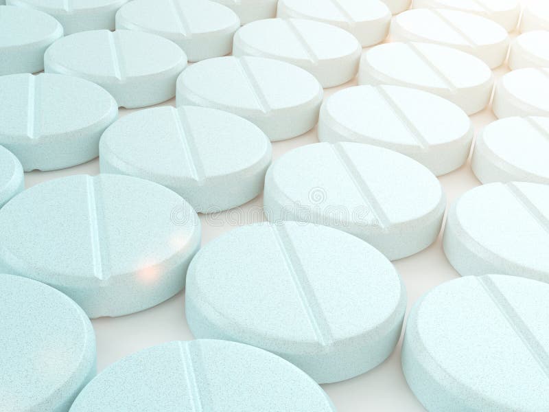 3d render of pills in row stock illustration. Illustration of narcotic ...