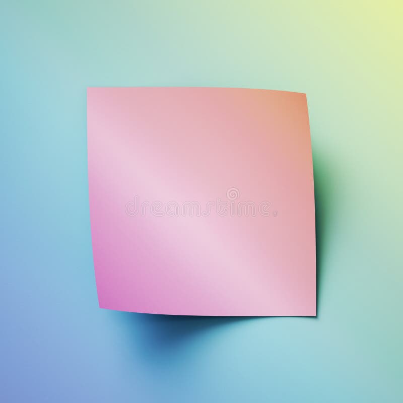 3d Render, Pink Blank Square Curled Paper, Abstract Background, Page ...