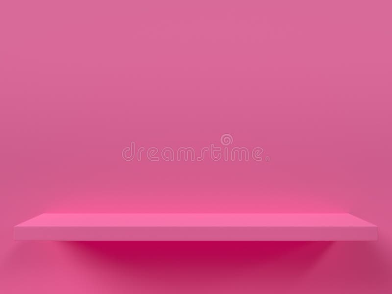3d Render of Pink Empty Shelf. Stock Vector - Illustration of blank ...