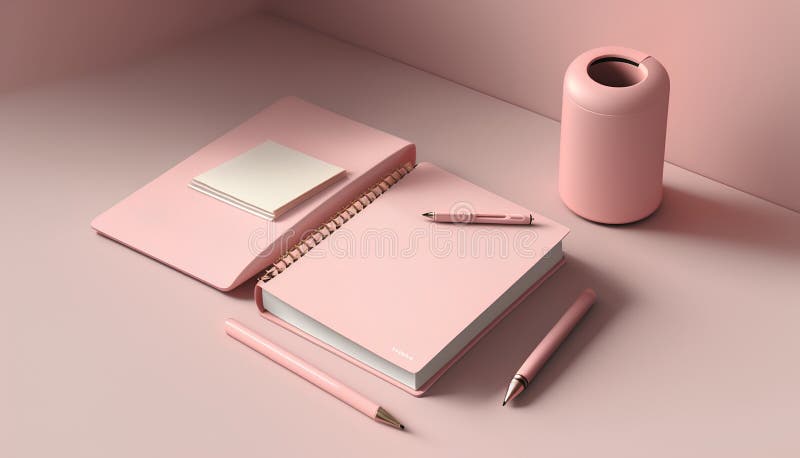 Pink Notebook with clip stock vector. Illustration of clip - 20473465