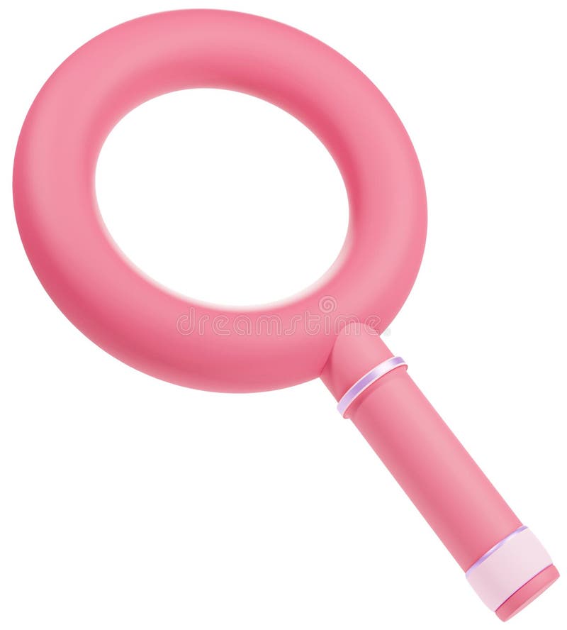 3d Render of Pink Pastel Magnifying Glass Isolated on White Stock ...