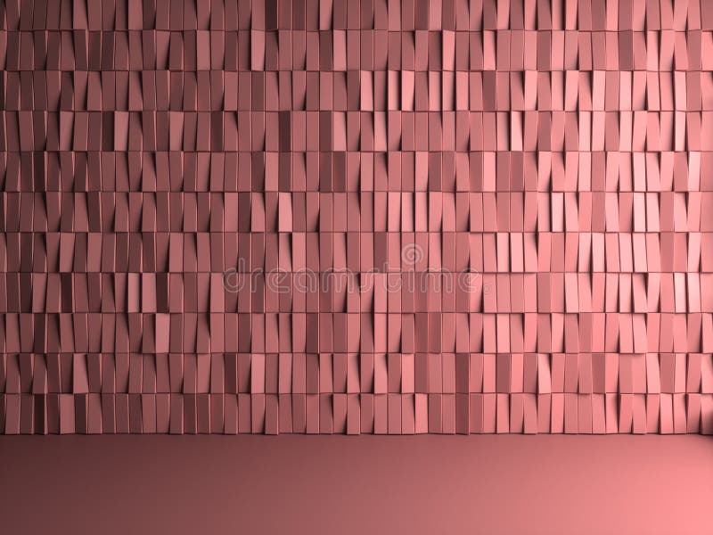 3d Render of Pink Planks Contemporary Interior Stock Illustration ...