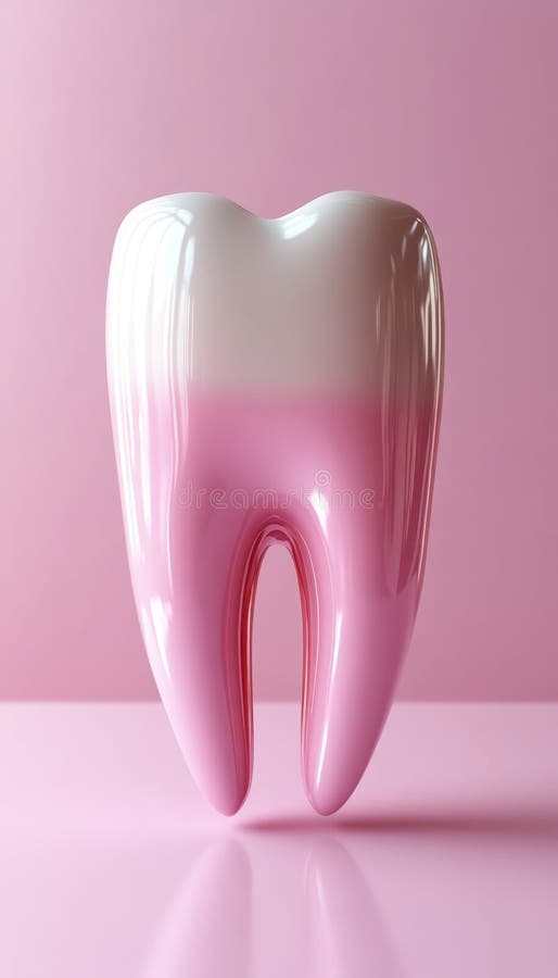 3d Render of a Pink and White Anatomically Correct Tooth Model Isolated ...