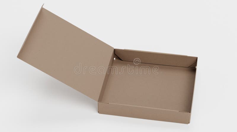 3D Render of Pizza Box stock illustration. Illustration of cardboard ...