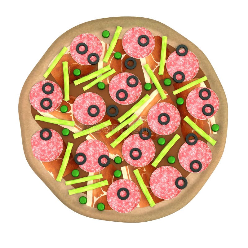 3d render of pizza stock illustration. Illustration of model - 39774072