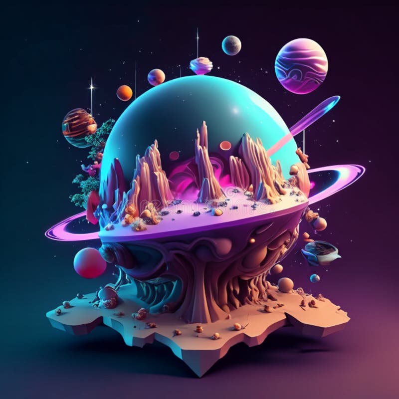 3d Render of Planets in Space. 3d Illustration of Planets in Space ...