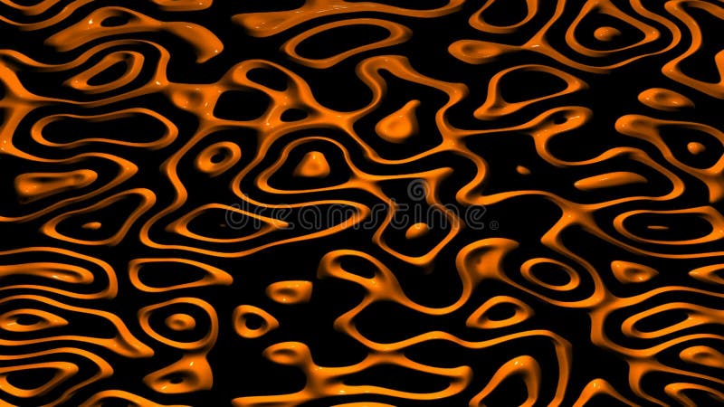 Orange Plasma Lines, Dark Background, 3D Render, Reflection, Unique ...