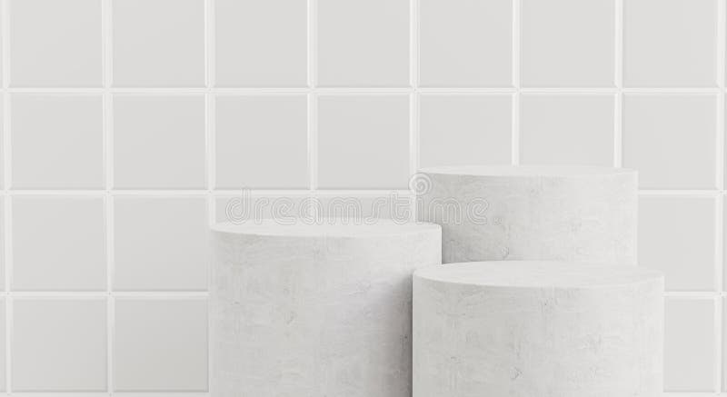 Podium in Bathroom for Product Display Stock Illustration ...