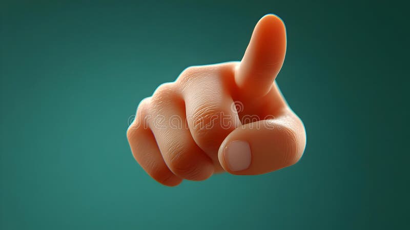 3D Render of Pointing Finger, Hand Gesture Illustration Stock ...