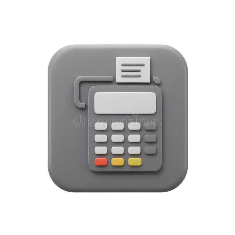 3D Render of a POS Machine Icon for Online Payment Processing and ...