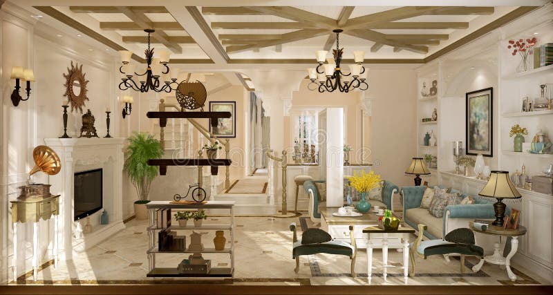 3d Render of Postmodern House Stock Illustration - Illustration of ...