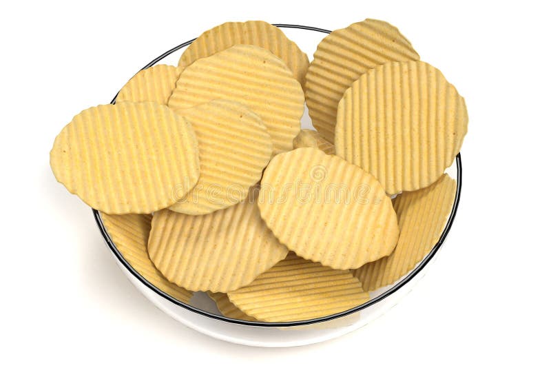 3D Render of Potato Chips stock illustration. Illustration of meat ...