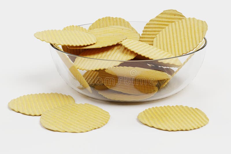 3D Render of Potato Chips stock illustration. Illustration of realistic ...