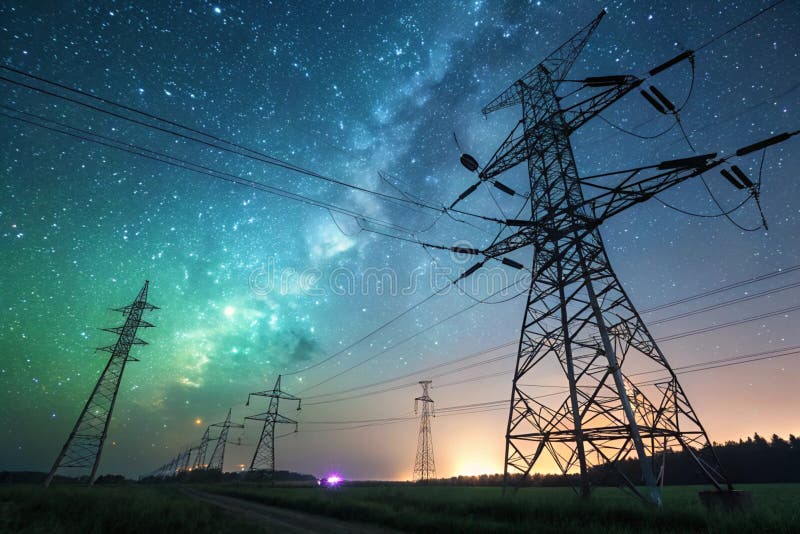 3D Render of Power Transmission Lines with 3D Digital Visualization of ...