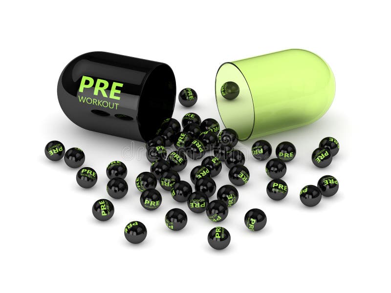 3d Render of Pre-workout Pill with Granules Stock Illustration ...