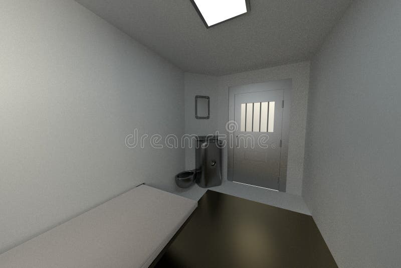 Modern Prison Cell stock illustration. Illustration of concrete - 13483500