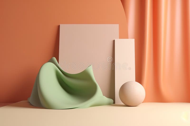 3d Render Product Presentation Scene with Fabric. Generative Ai Stock ...