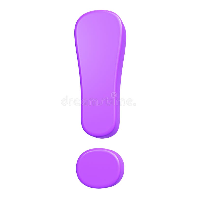 Purple Exclamation Mark Symbol on a White Button. Attention or Caution ...