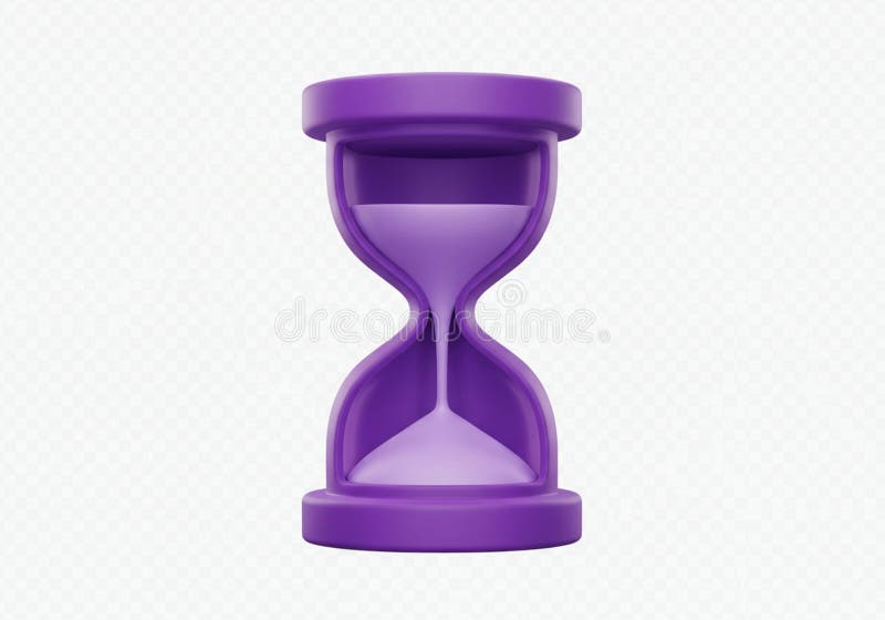 Purple 3D Hourglass Time Sandglass Design Element Icon Clock Timer ...