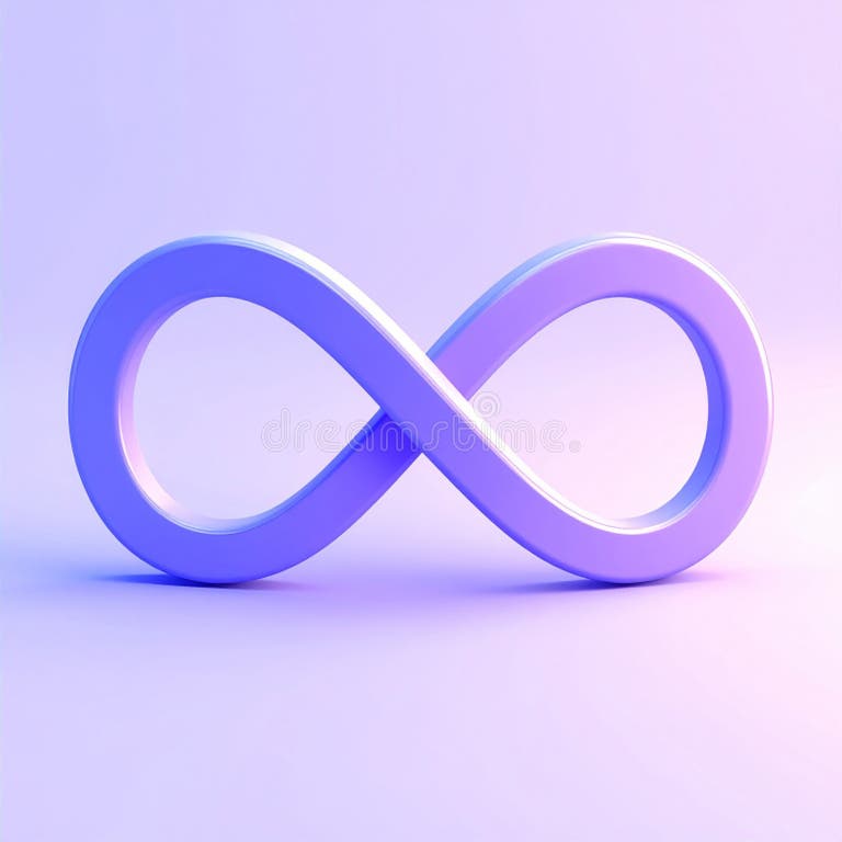 3D Render of Purple Infinity Symbol on Light Background Stock ...