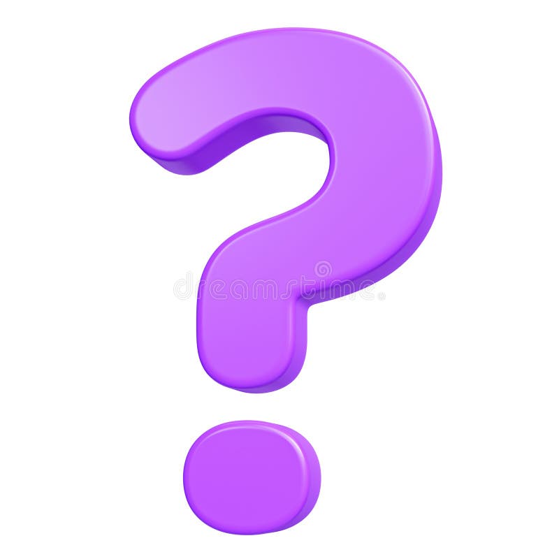 Purple Question Mark Symbol on White Button. 3d Realistic Vector Design ...