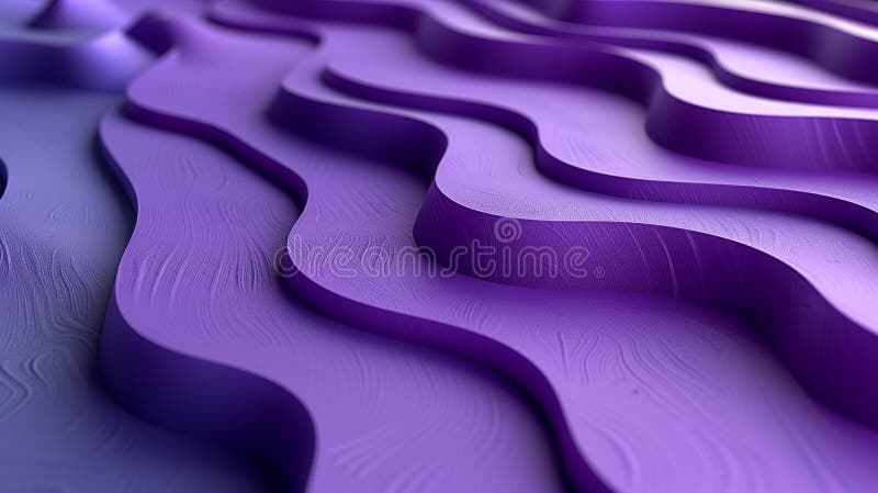 3d Render of Purple Wavy Abstract Background Stock Illustration ...