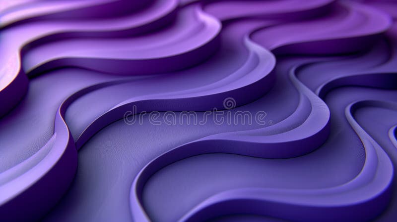 3d Render of Purple Wavy Abstract Background Stock Illustration ...