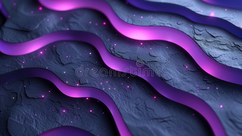 3d Render of Purple Wavy Abstract Background Stock Illustration ...