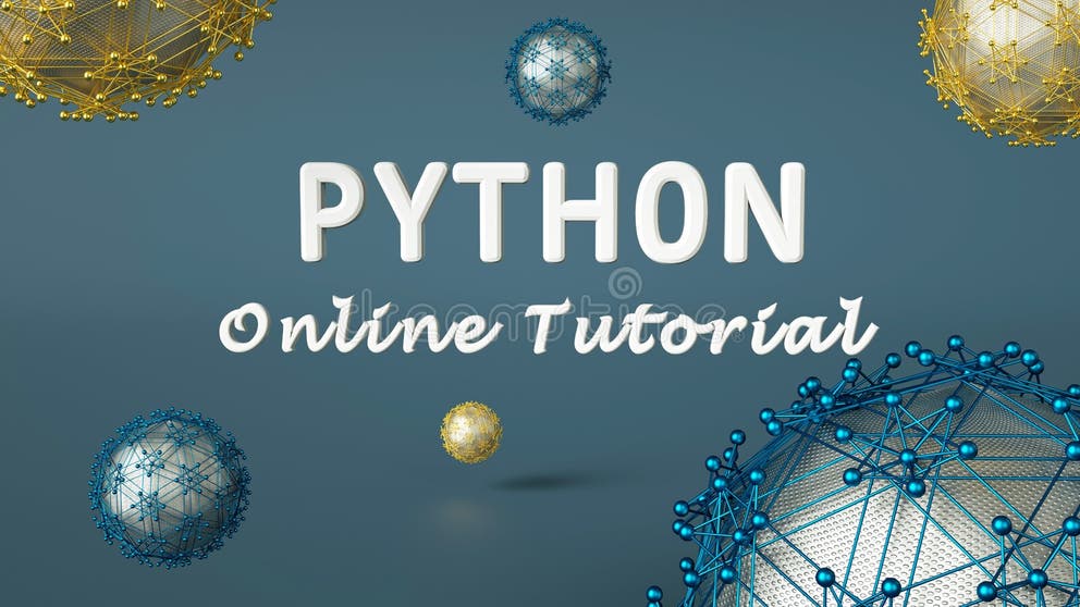 3d Render of Python Online Training Advertisement. Programming Tutorial ...