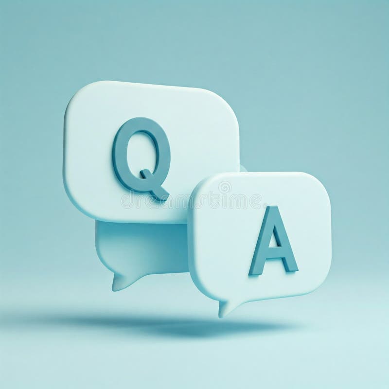 "3D Render of Question and Answer Session Concept Stock Illustration ...