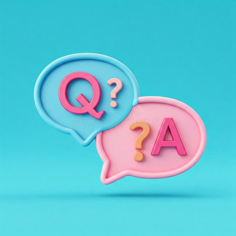 "3D Render of Question and Answer Session Concept Stock Illustration ...