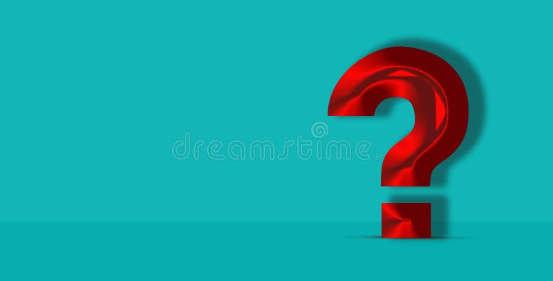 3D Render Question Mark on Blue Background. Business Help, Support and ...