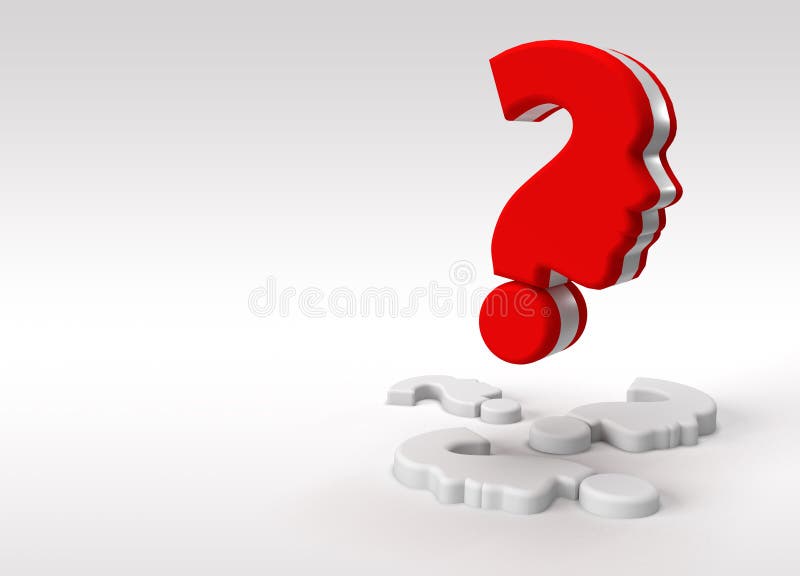 3d Render Question Mark with Human Face Icon Illustration Design ...