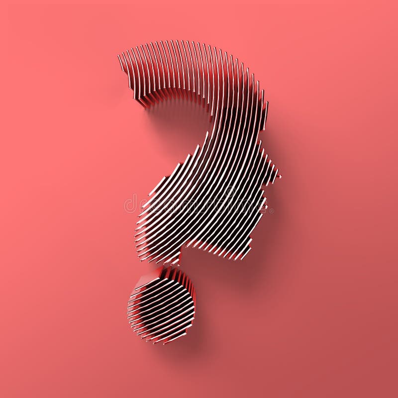 3d Render Question Mark with Human Face 3D Illustration Design Stock ...