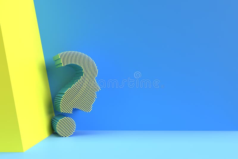 3d Render Question Mark with Human Face 3D Illustration Design Stock ...