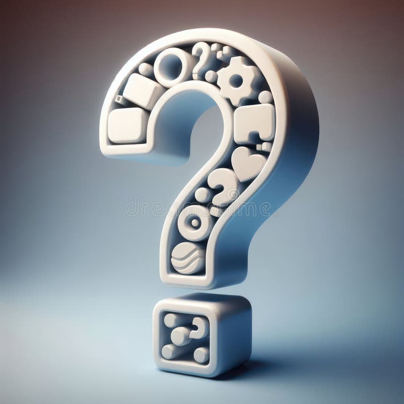 3d Render Question Mark Icon. Studio Shot Concept Stock Illustration ...
