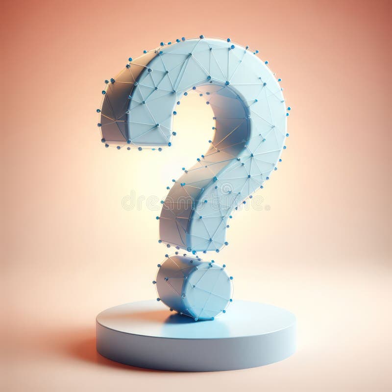 3d Render Question Mark Icon. Studio Shot Concept Stock Illustration ...