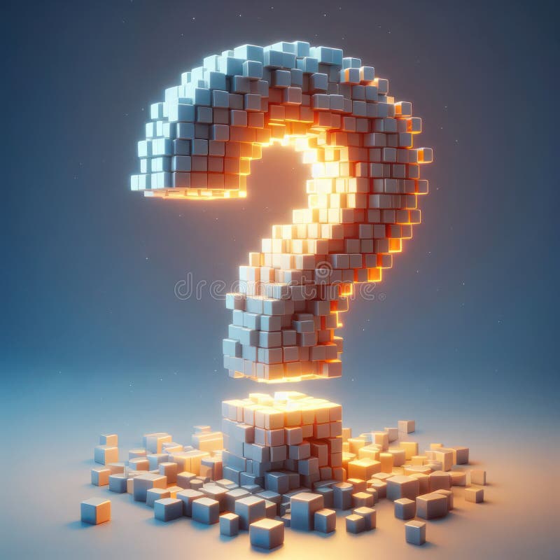 3d Render Question Mark Icon. Studio Shot Concept Stock Illustration ...