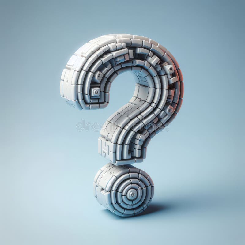 3d Render Question Mark Icon. Studio Shot Concept Stock Illustration ...