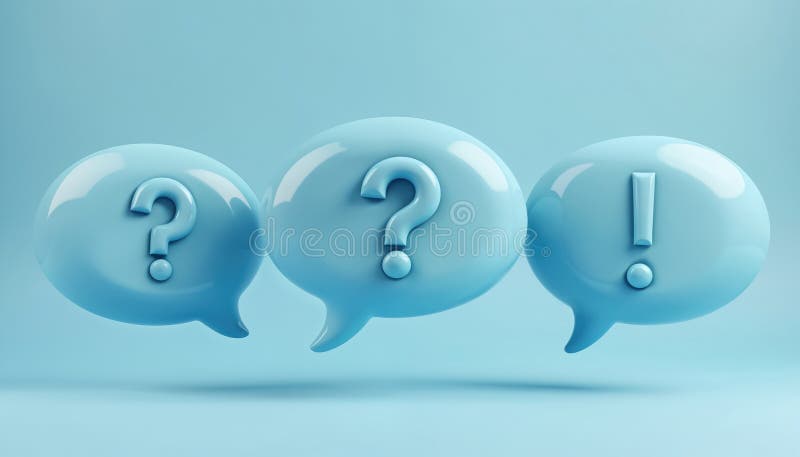 3D Render of Question Mark Inside Speech Bubble. FAQ, Support, Help ...