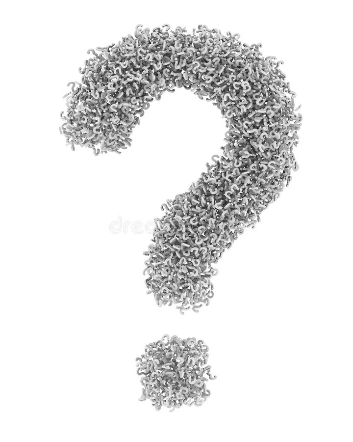 3d Heap of Question Mark Symbol Shape Stock Illustration - Illustration ...