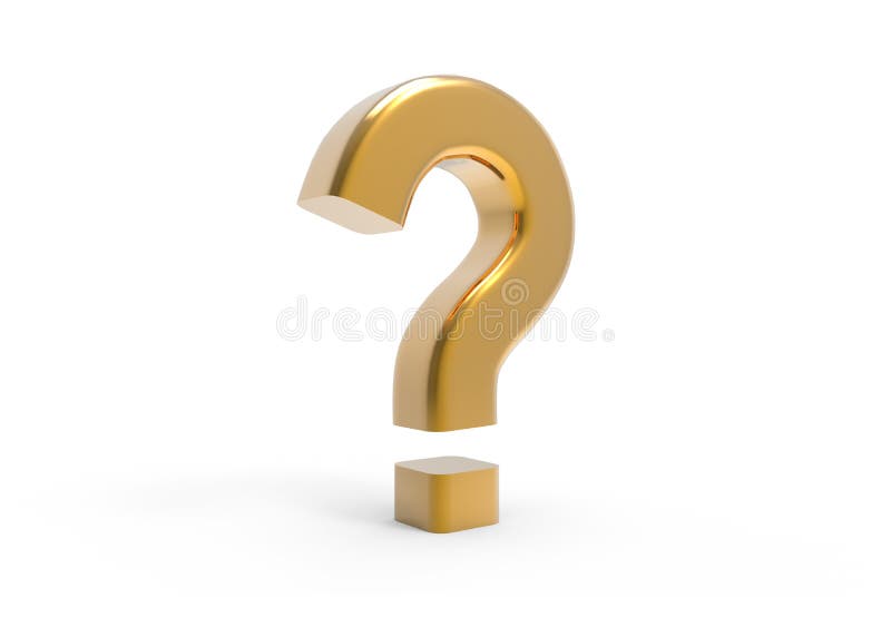 3d Render of Question Mark Symbol in Gold Colour Stock Illustration ...