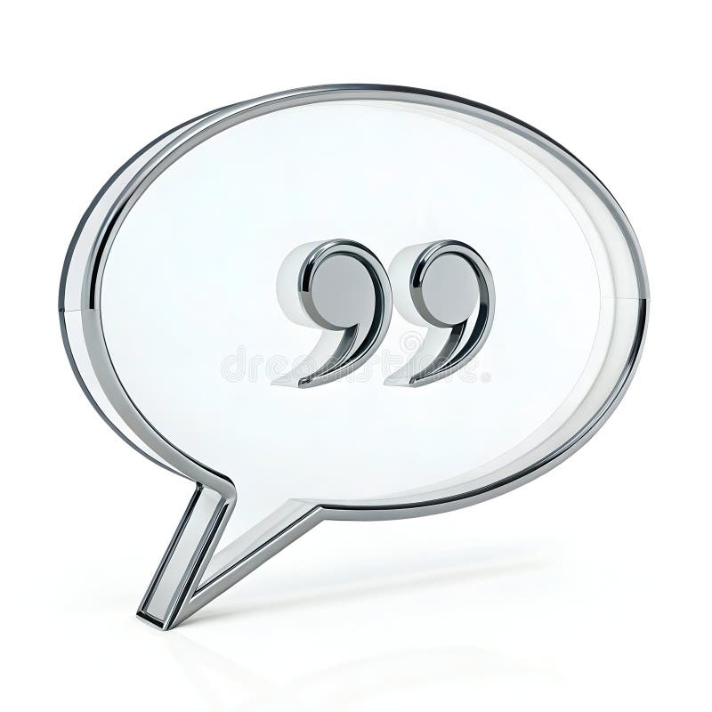 3D Render Quote Mark Template Bubble Stock Illustration - Illustration ...