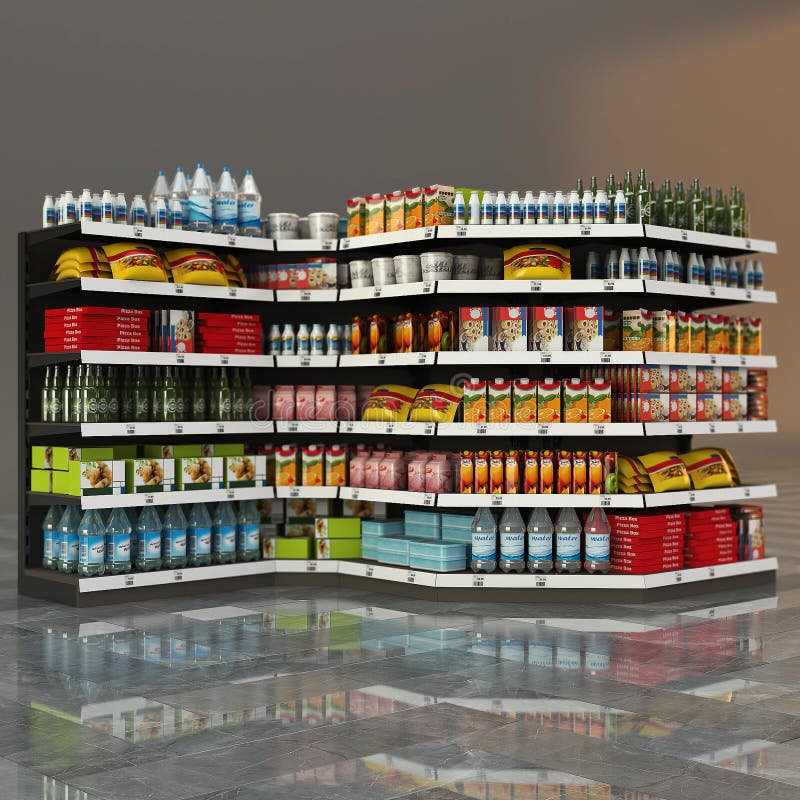 Render Racks Filled Supermarket Stock Illustrations – 7 Render Racks ...