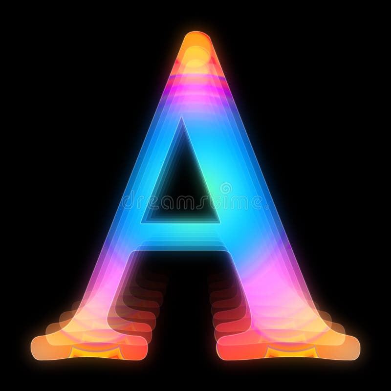 3D Render of Rainbow Alphabet Capital Letter Stock Illustration ...