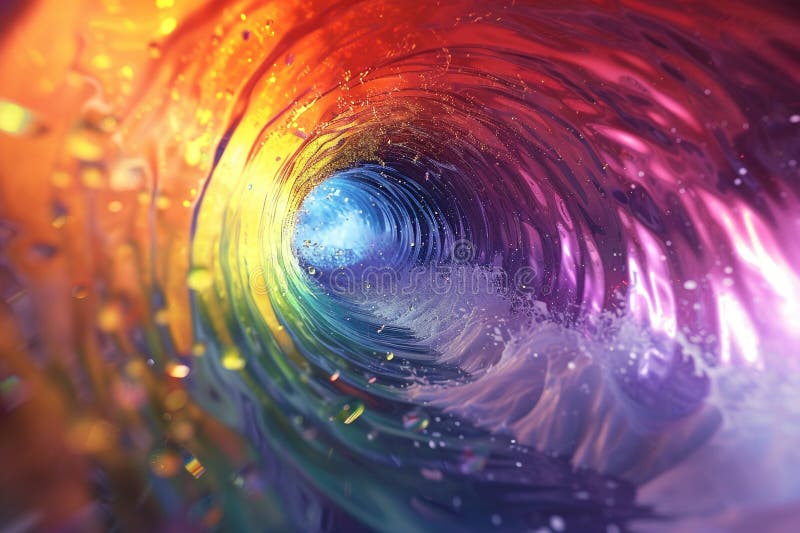 3D Render of a Rainbowcolored Tornado a Vortex of Energy and Color ...