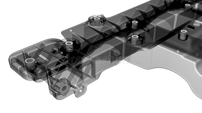 3D Render - X-ray View of a Plastic Component Stock Illustration ...