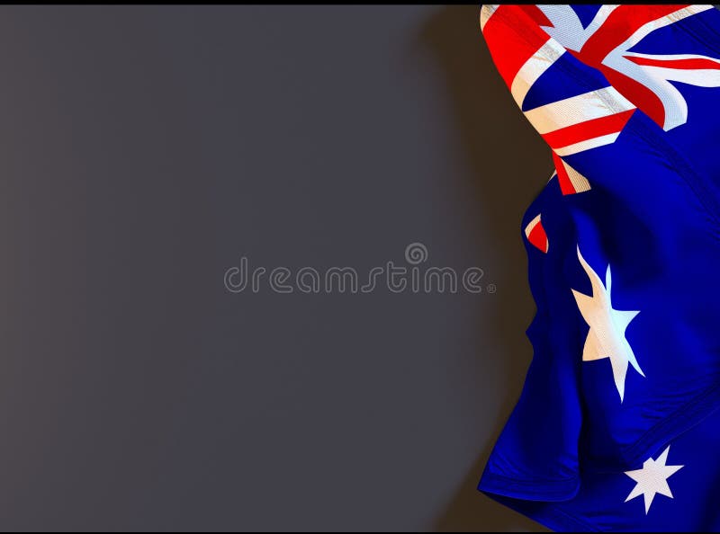 Australian Realistic Flag on Blackboard with Space for Text, 3d Render ...