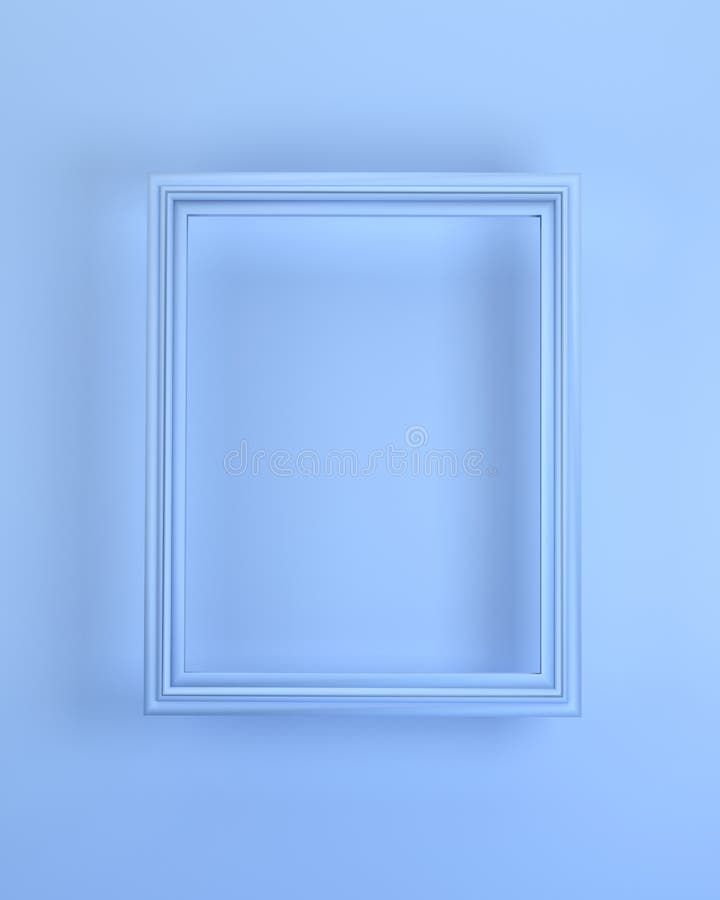 3D Render Realistic Blue Frame. Perfect for Your Photo Presentations on ...
